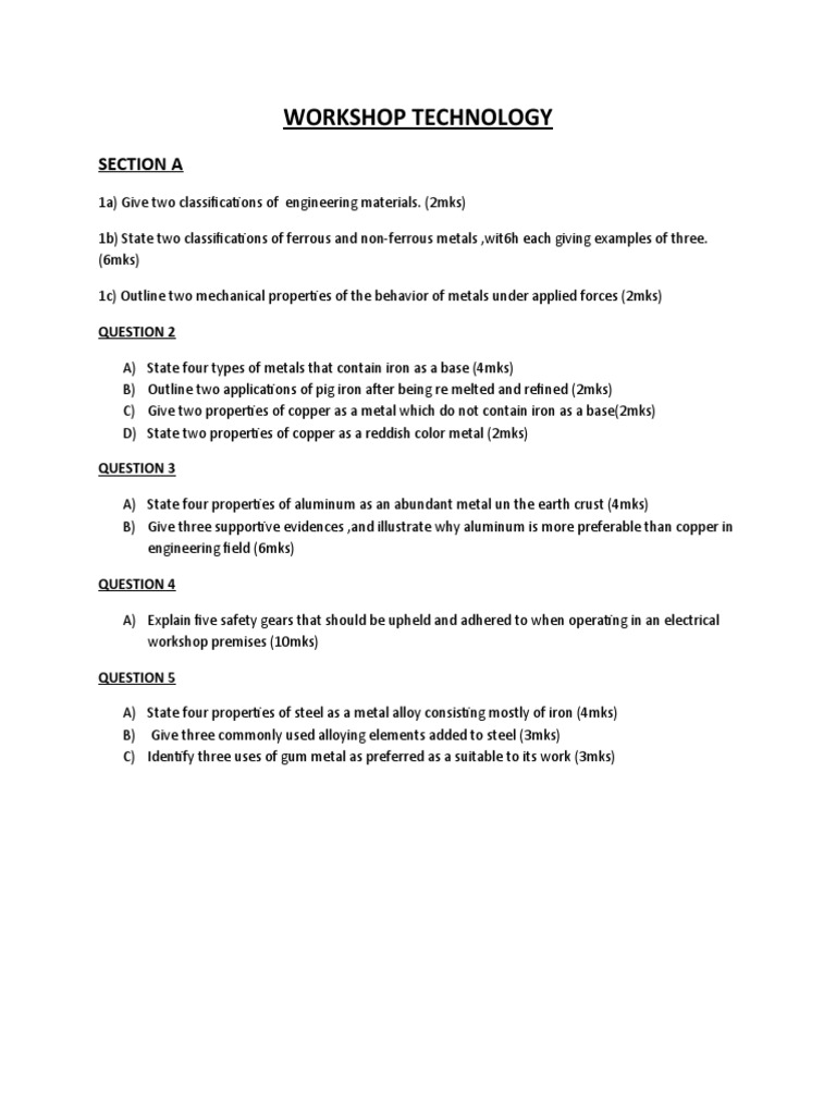 Workshop Technology | PDF | Metals | Iron