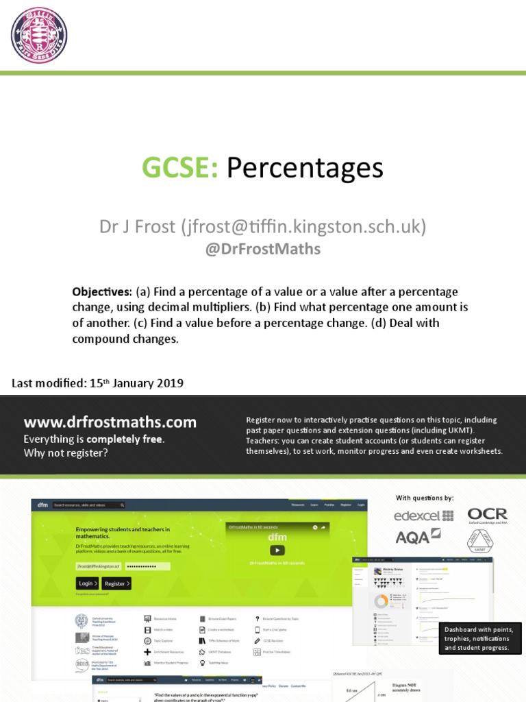 Gcse Percentages Pdf Interest Percentage