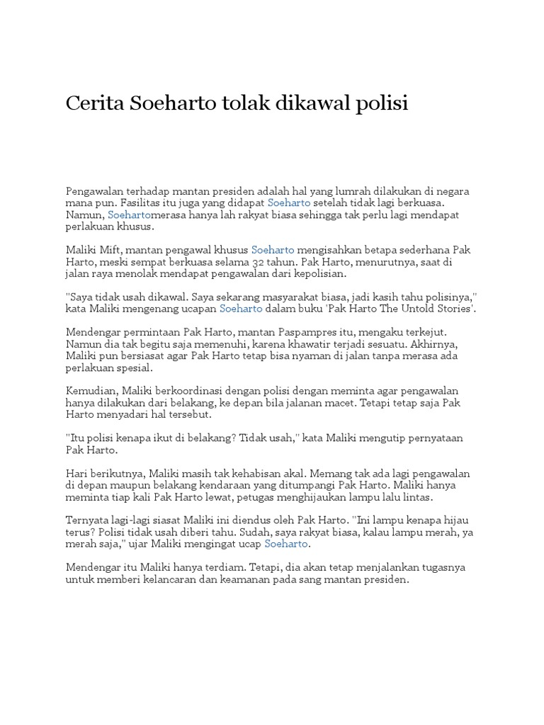 Cerita Soeharto | PDF