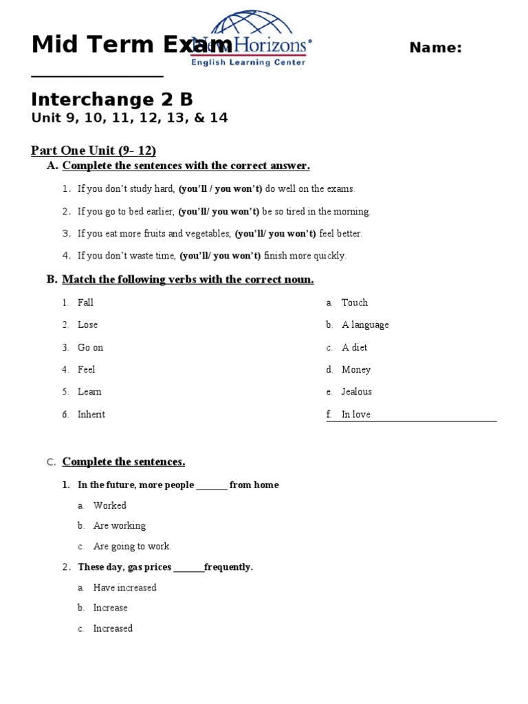 Mid Term Exam 2B | PDF | Syntactic Relationships | Language Mechanics