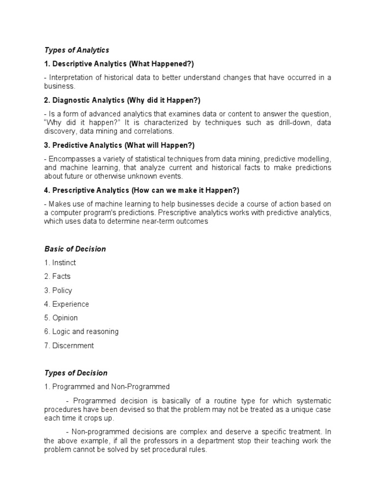 Descriptive Analytics (What Happened?) | PDF | Analytics | Business ...