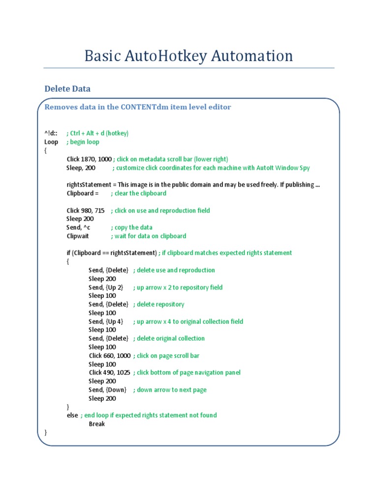 Basic Autohotkey Automation: Delete Data | Download Free PDF | Software ...