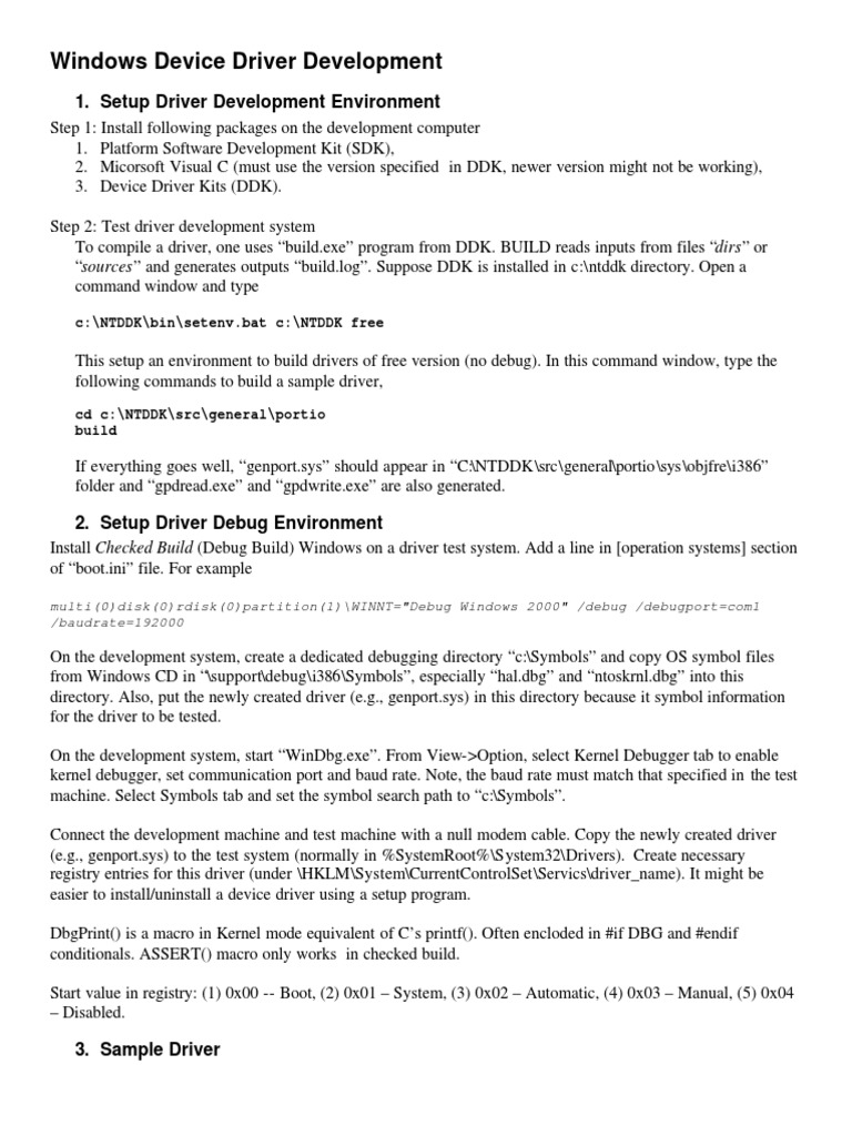 Windows Device Driver Pdf Library Computing Device Driver