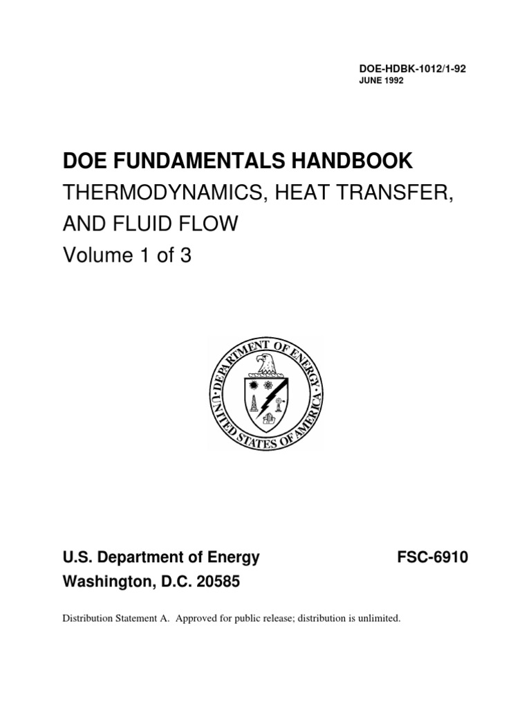 DOE FUNDAMENTALS HANDBOOK - THERMODYNAMICS, HEAT TRANSFER, AND FLUID ...
