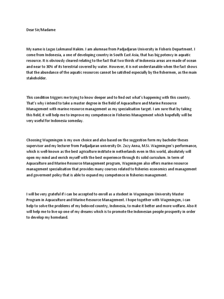 Contoh Motivation Letter | PDF | Wellness