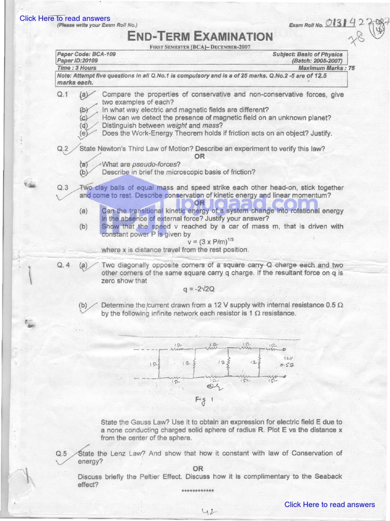 Ipjugaad - Physics For BCA 1st Sem Papers | PDF