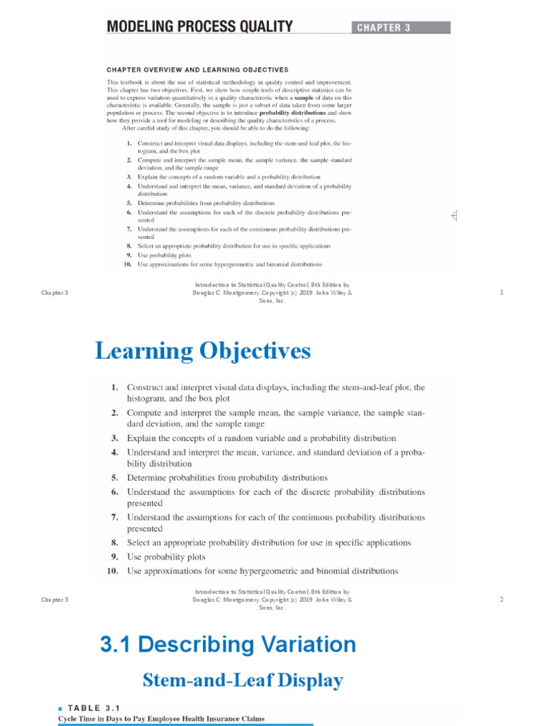 ch03 Modeling Process Quality | PDF | Probability Distribution | Mean