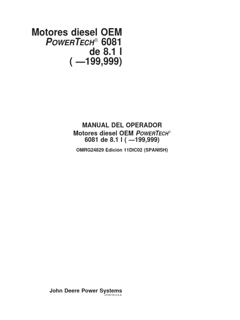 Motores Diesel OEM 6081 de 8.1 L (-199,999) : Ower ECH | PDF ...