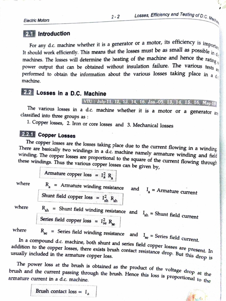 Losses in DC Machine | PDF | Electric Motor | Mechanical Engineering