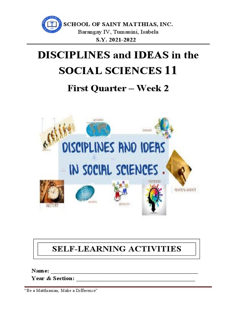 Disciplines and Ideas in The Social Sciences: First Quarter - Week 2 | PDF | Social Science