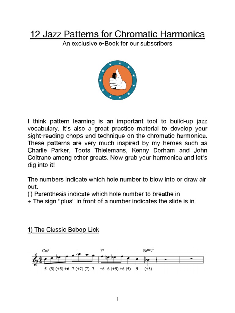 12 Jazz Patterns For Chromatic Harmonica | PDF