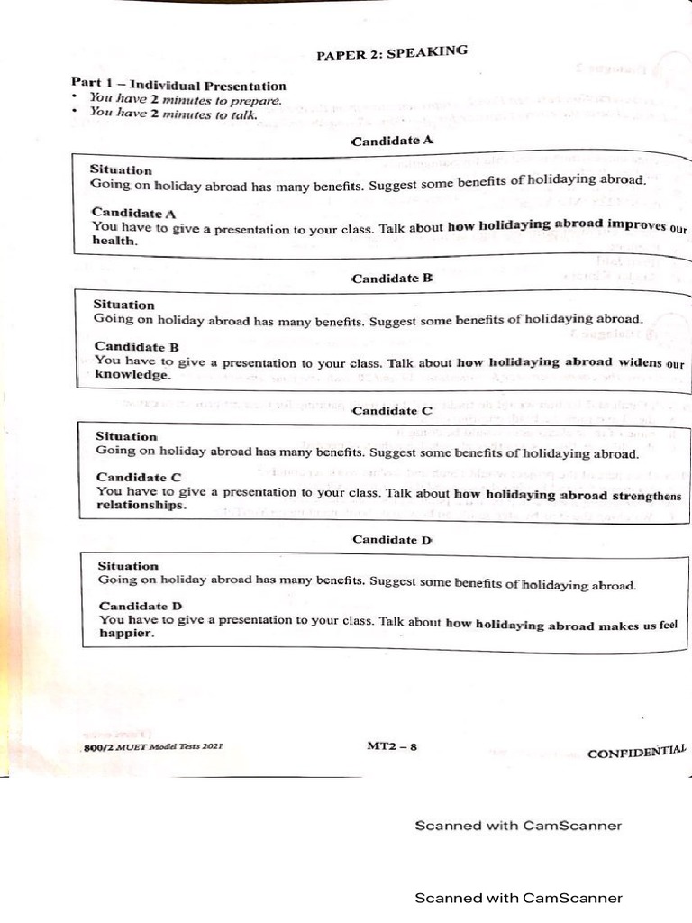 Muet Speaking Part 1&2 | PDF