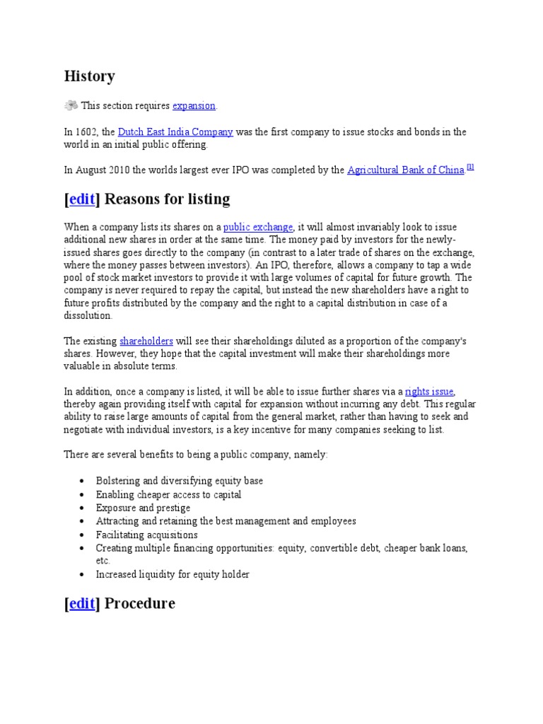 Understanding Initial Public Offerings | PDF | Initial Public Offering ...