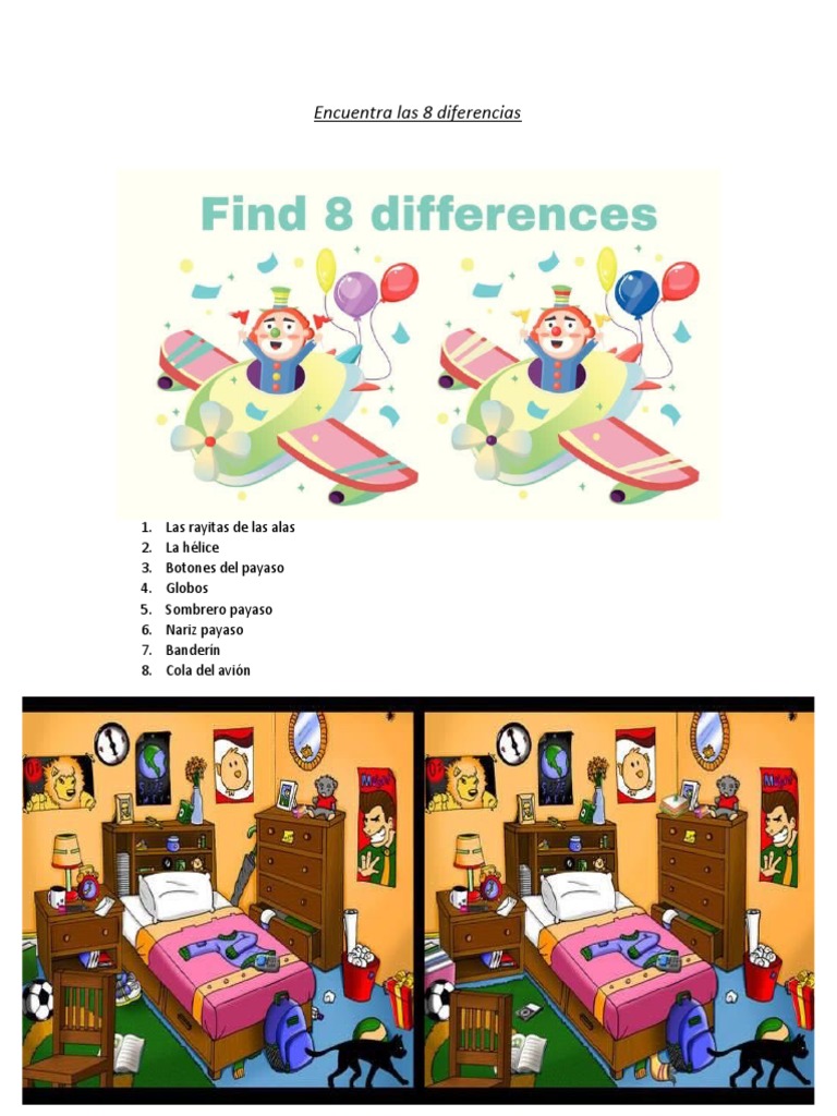 Encuentra Las 8 Diferencias | PDF