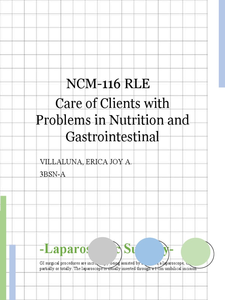 NCM-116 RLE Care of Clients With Problems in Nutrition and ...