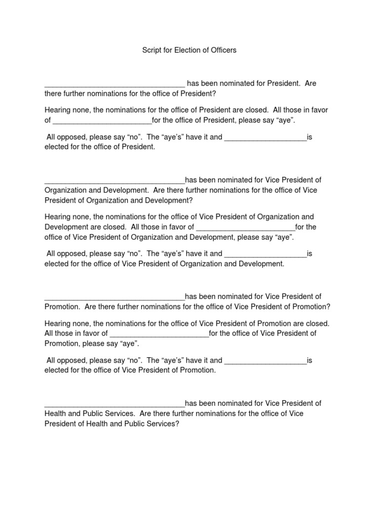 Election Script | PDF