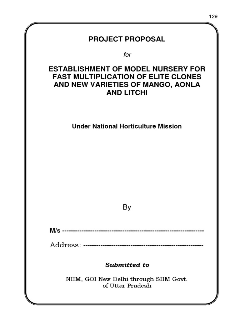 Model Nursery Proposal for Mango, Aonla, Litchi | PDF | Plant Nursery ...