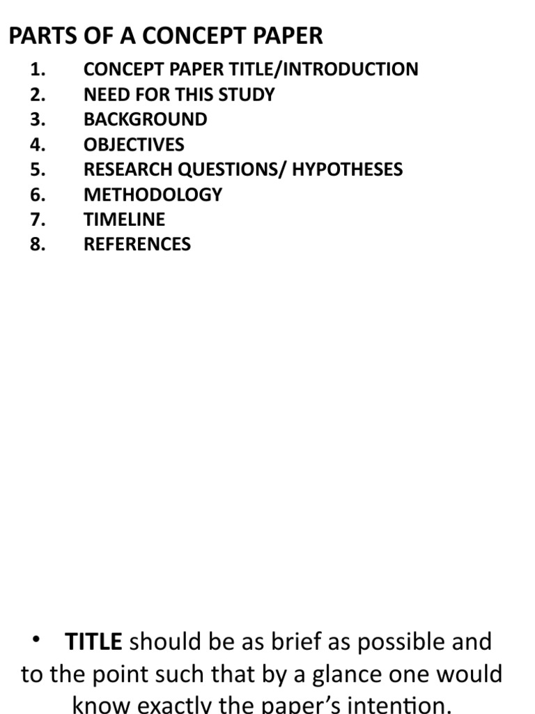 Parts of A Concept Paper | PDF | Hypothesis | Competitive Advantage