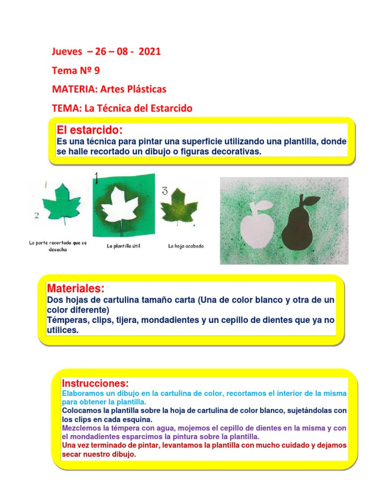 Técnica del Estarcido para Niños | PDF