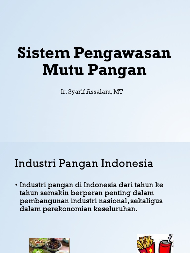 P.3. Sistem Pengawasan Mutu Pangan | PDF