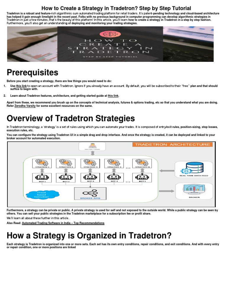 Create A Strategy in Tradetron | PDF | Algorithmic Trading | Futures ...