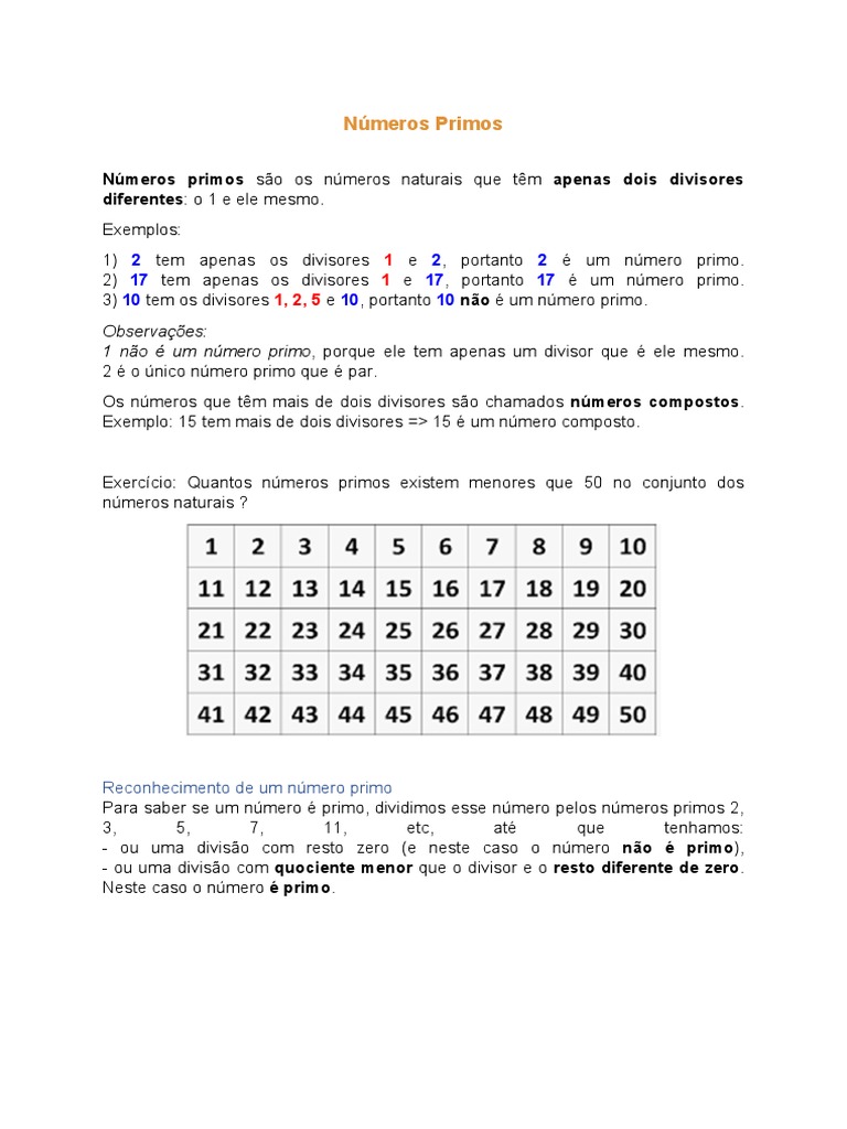 Aula MMC MDC Primos | PDF | Número primo | Teoria dos Números