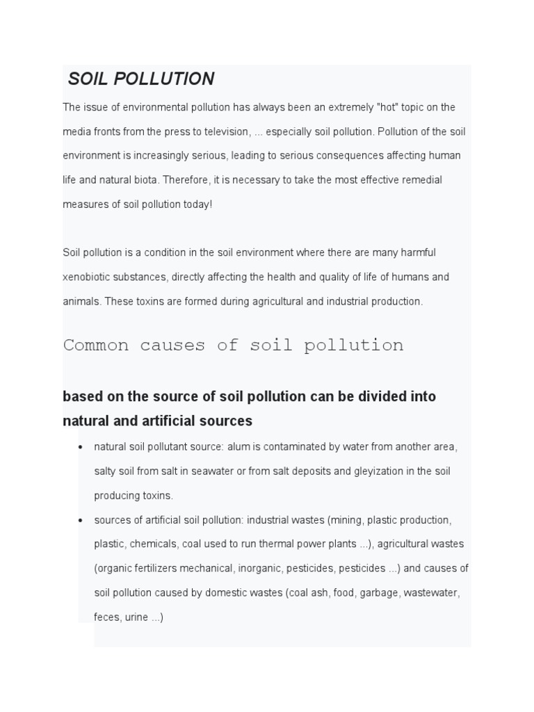 Soil Pollution | PDF | Soil | Agriculture