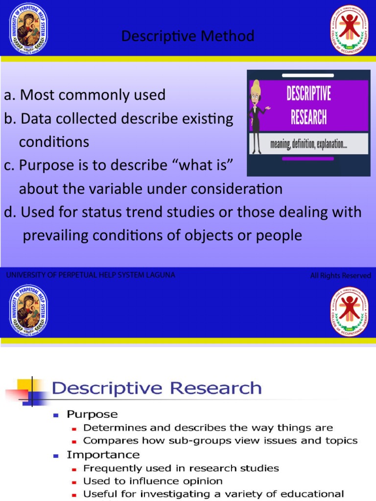 Descriptive Method | PDF | Case Study | Statistics