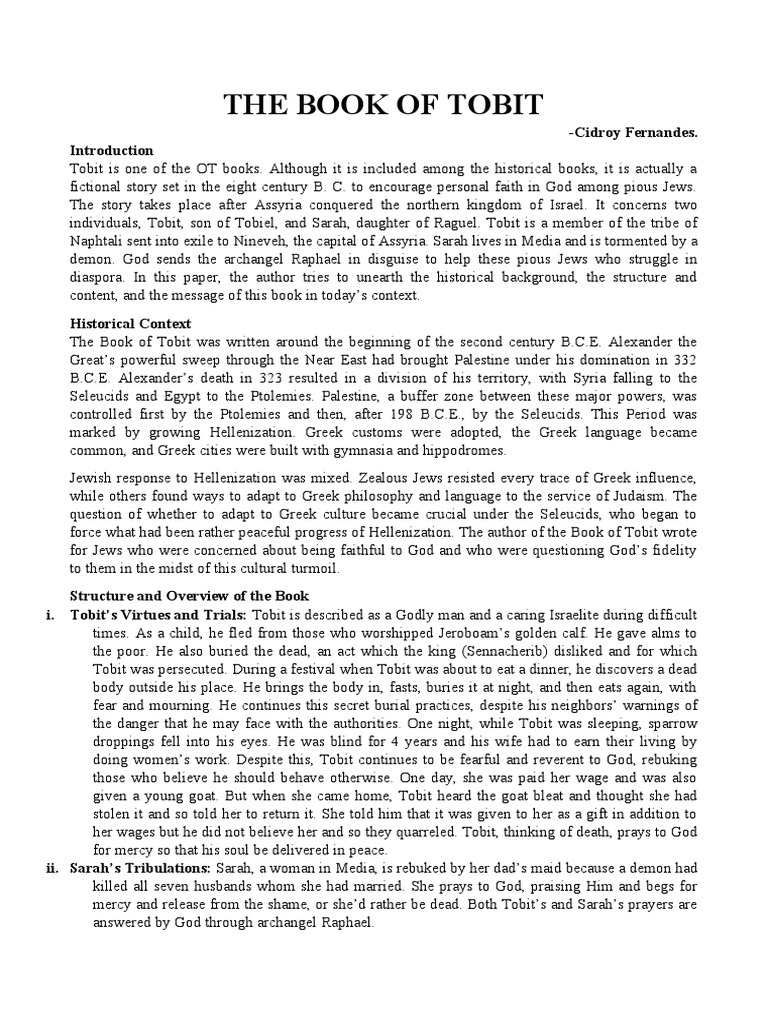 The Book of Tobit | PDF