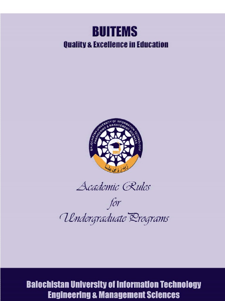 BUITEMS Academic Rules | PDF | Course Credit | Academic Term