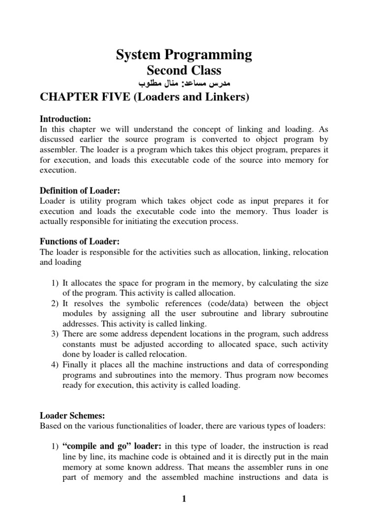 ch5 Loaders and Linkers | PDF
