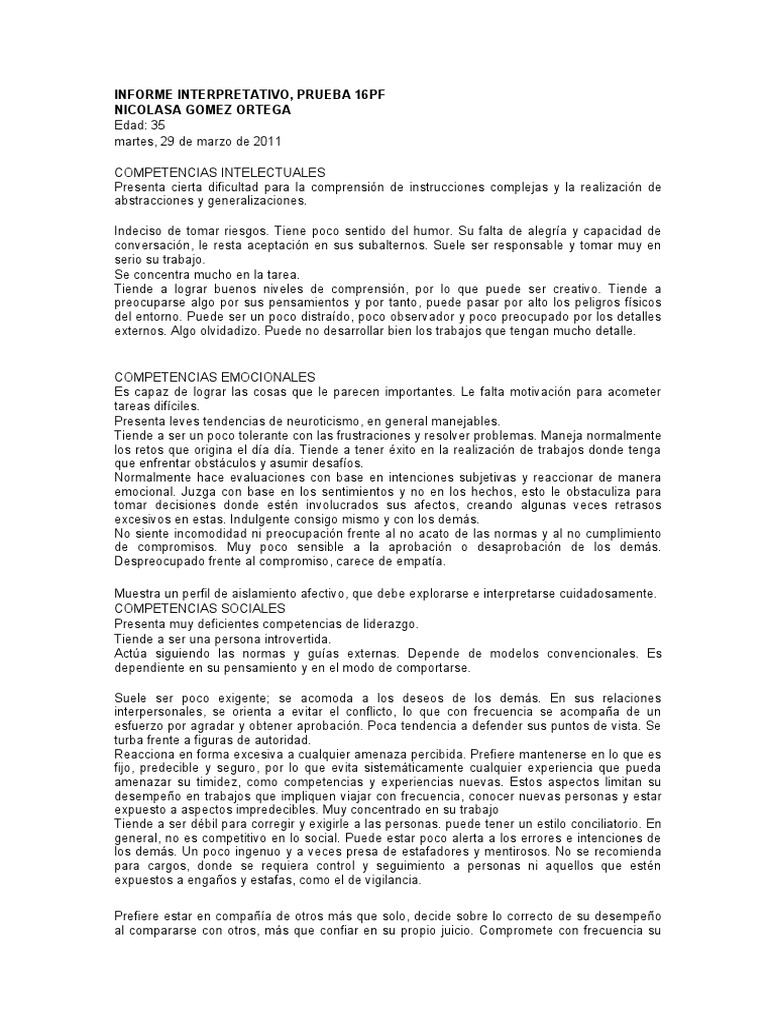 INFORME INTERPRETATIVO