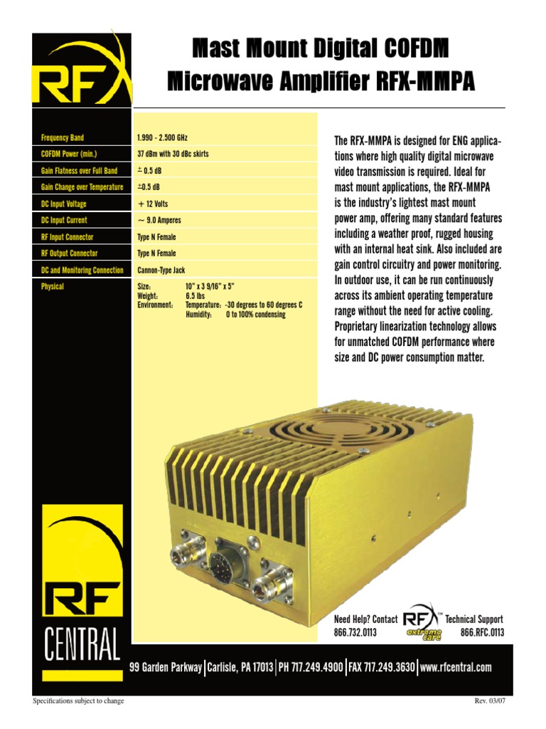Mast Mount Digital COFDM Microwave Amplifier RFX-MMPA: Need Help ...