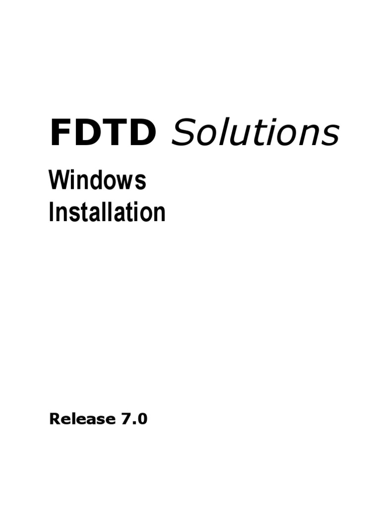 FDTD Install Windows | PDF | Proxy Server | Parallel Computing