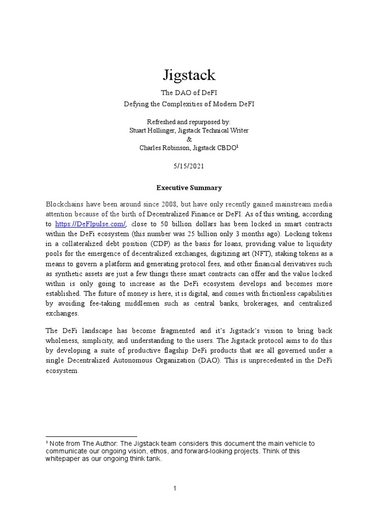 Jigstack Whitepaper 2021 | PDF