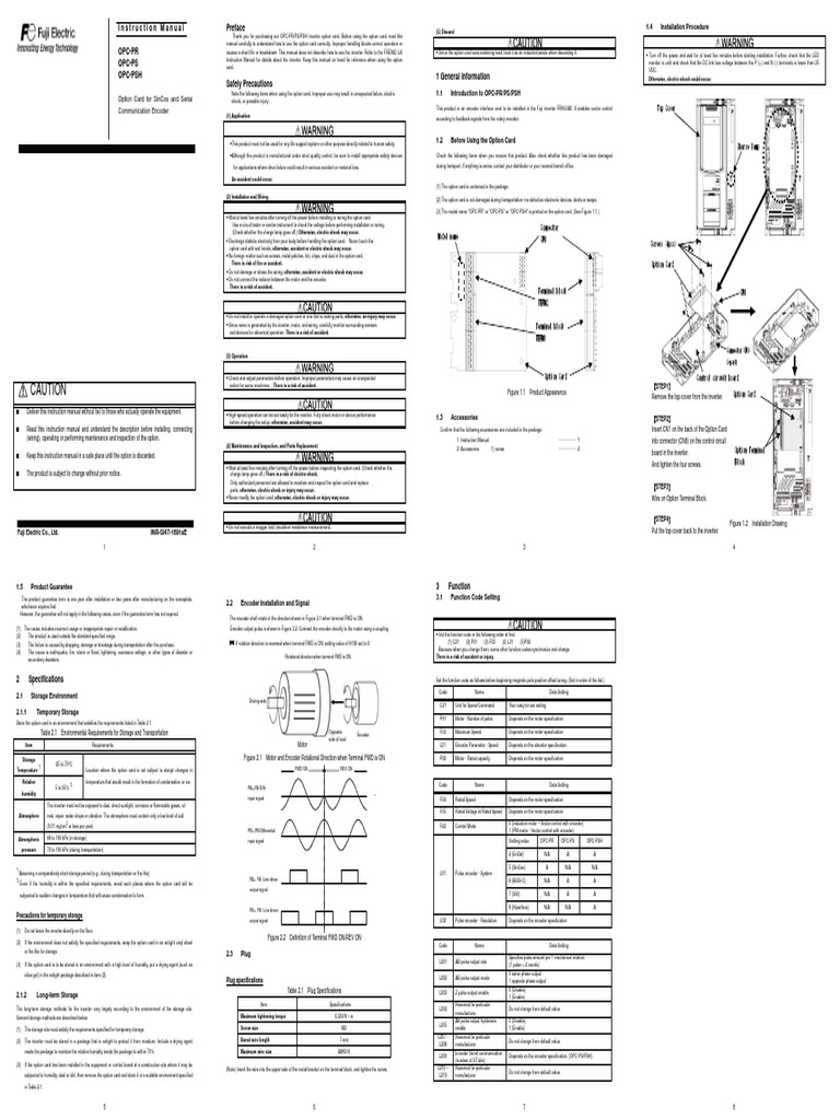 Si471891 010 A e Opc PR Ps PSH Manual | PDF | Electric Motor ...