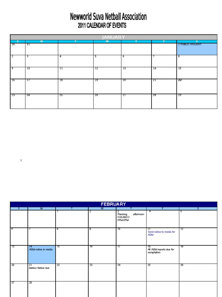 Netball Event and Meeting Calendar | PDF | Sport Variants | Teams