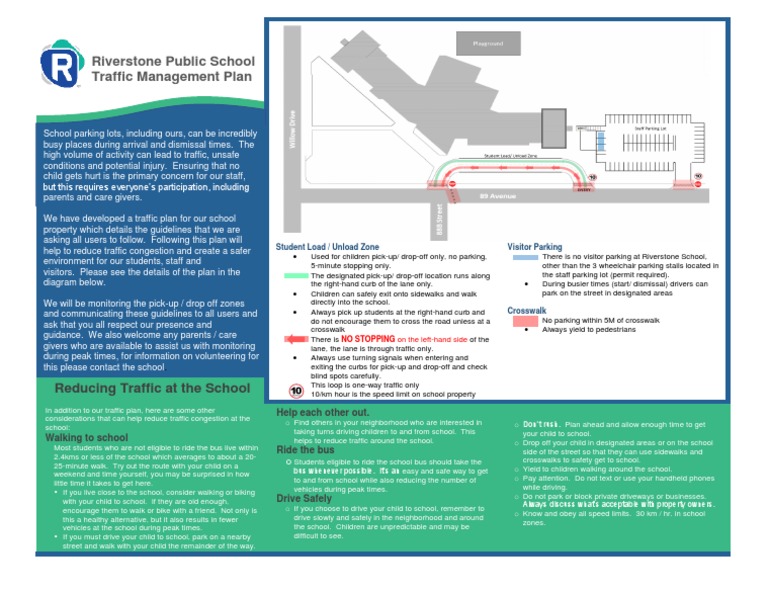 Riverstone School Traffic Plan | PDF | Traffic | Pedestrian Crossing