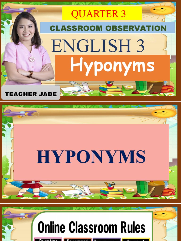 Cot English Q3 Hyponyms _ Definition and Examples of Hyponyms in ...