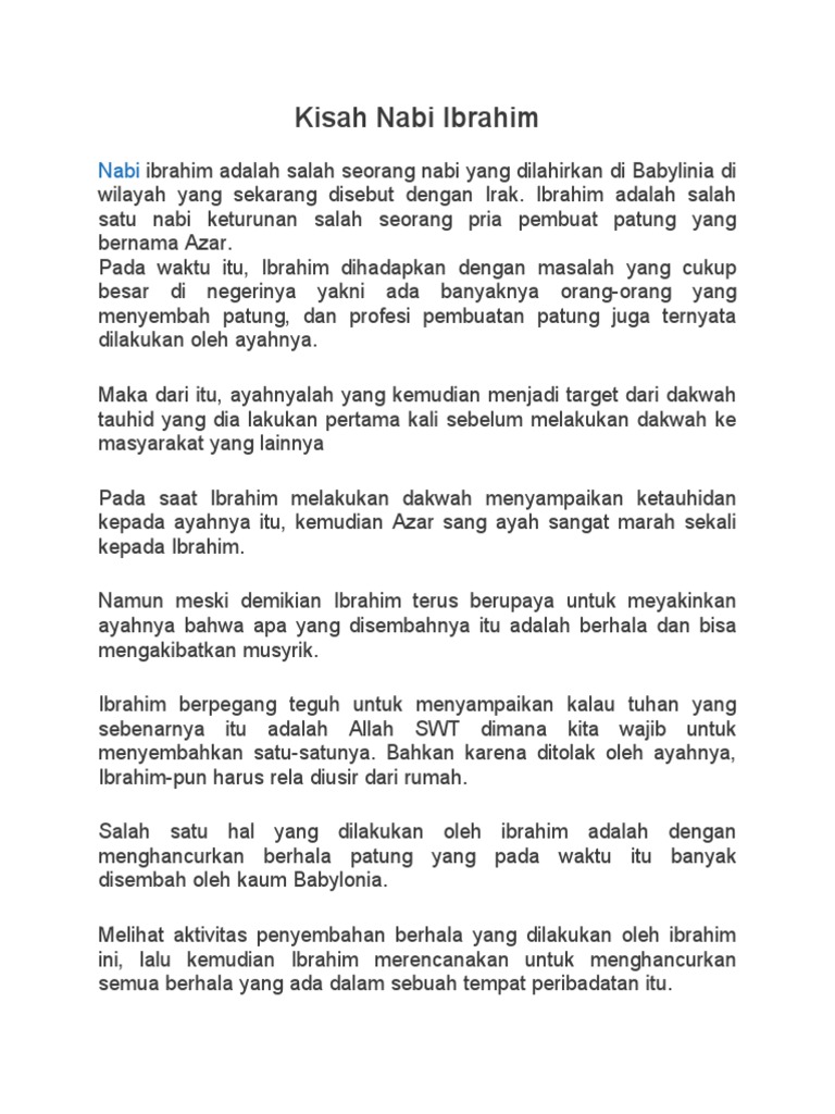 Dakwah dan Mujizat Nabi Ibrahim | PDF | Seni | Agama & Spiritualitas