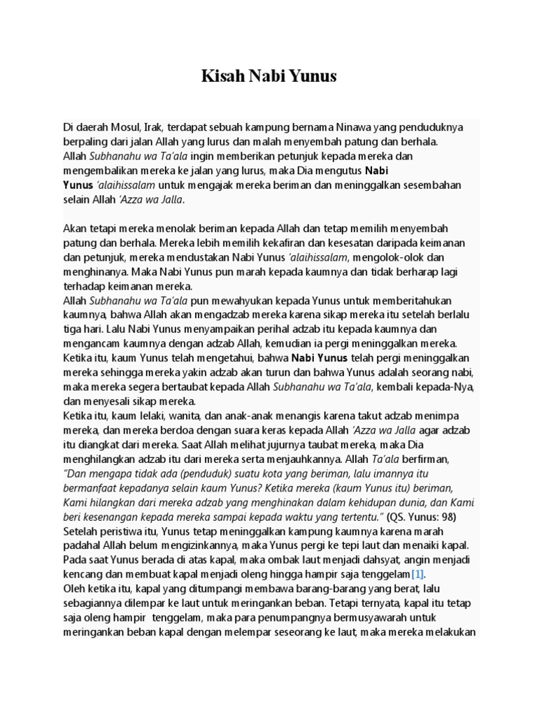 Kisah Nabi Yunus | PDF