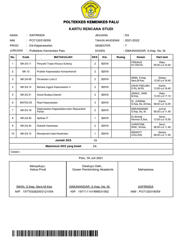 Cetak KRS Mahasiswa 30 Juli 2021 | PDF Cetak KRS Mahasiswa 30 Juli 2021 | PDF