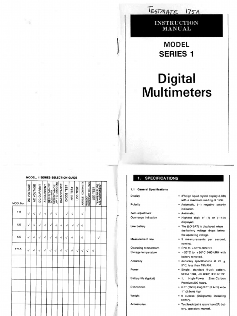 Testmate 175A | PDF