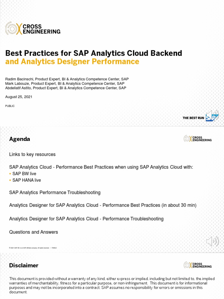 Best Practices For SAP Analytics Cloud Backend and Analytics Design Perfomance | PDF | Cloud ...
