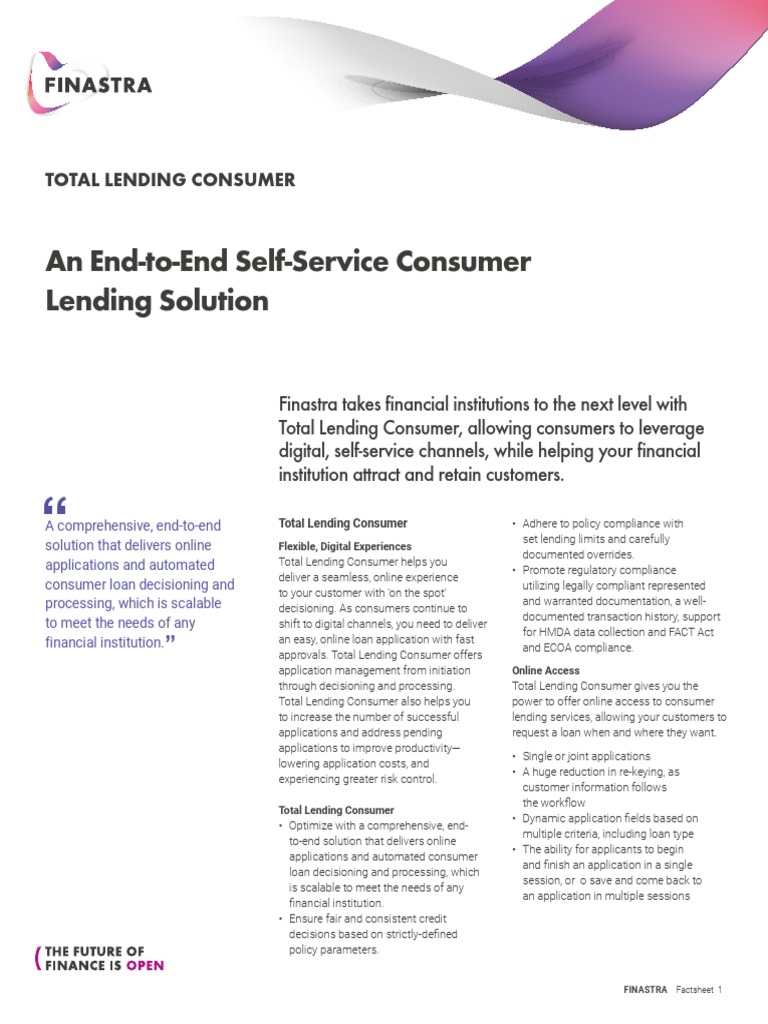Brochure Total Lending Consumer | PDF | Loans | Underwriting