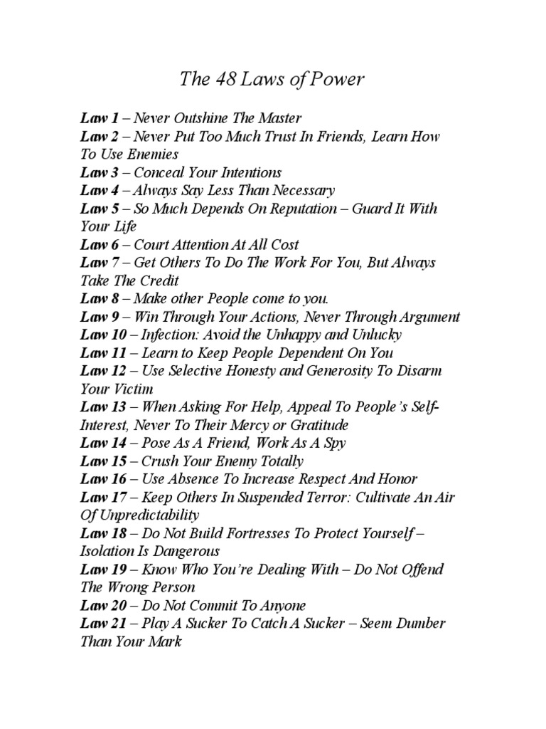 The 48 Laws of Power: To Use Enemies | PDF