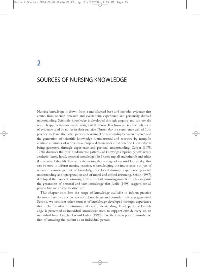 Sources of Knowledge in Nursing Practice | PDF | Nursing | Evidence ...