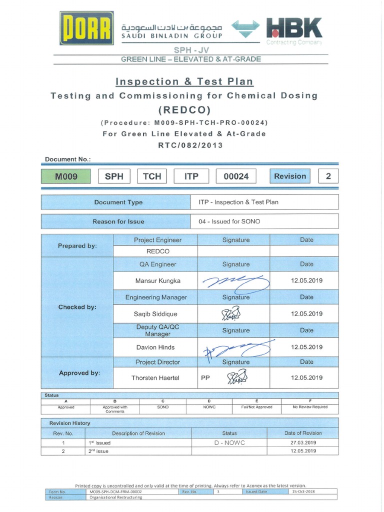 Testing and Commissioning Procedure For Chemical Dosing System | PDF