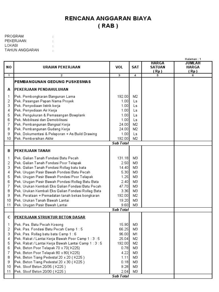 Rab - Puskesmas Baru - LT 2 | PDF