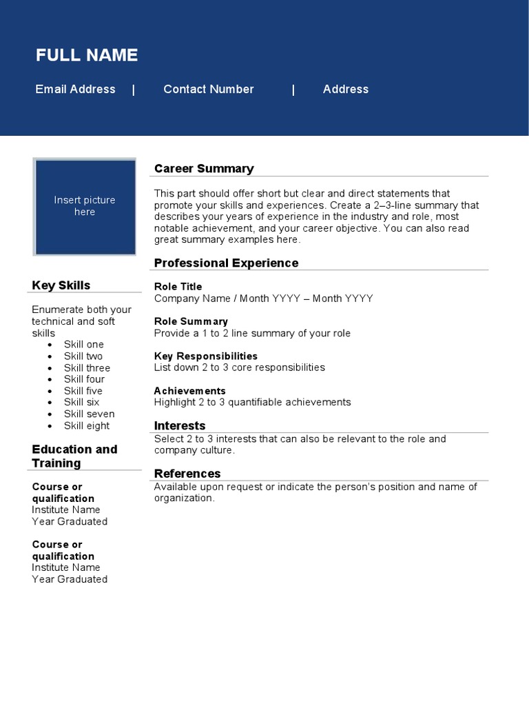 JobStreet Resume Templates | PDF